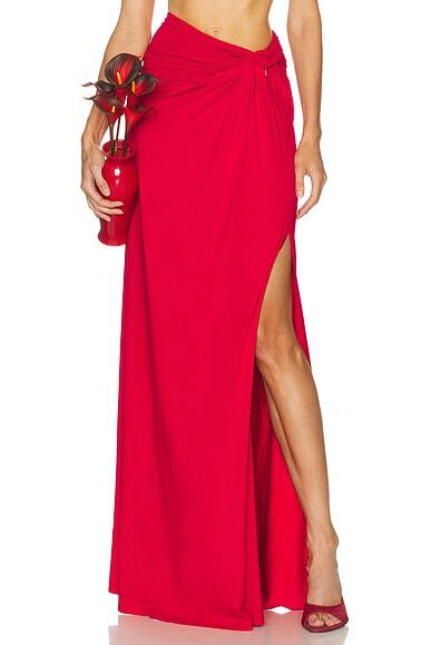 SID NEIGUM Braided Maxi Skirt - Red