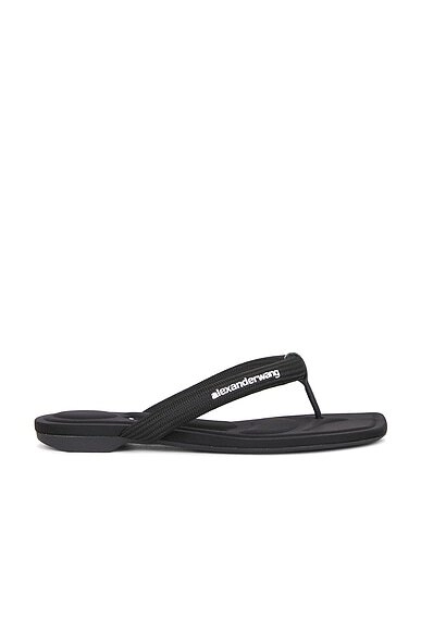 Alexander Wang Jenna Tubular Flat Thong Sandal - Black
