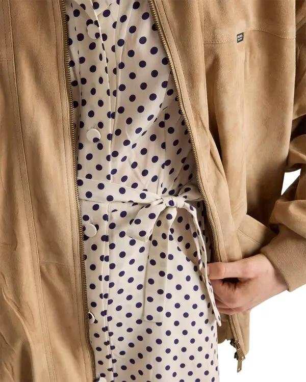 Prada Polka-dot Print Marocain Shirt Dress