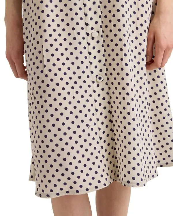 Prada Polka-dot Print Marocain Shirt Dress