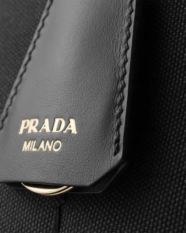 Prada Small Cotton Canvas Jardinière Bag - Black