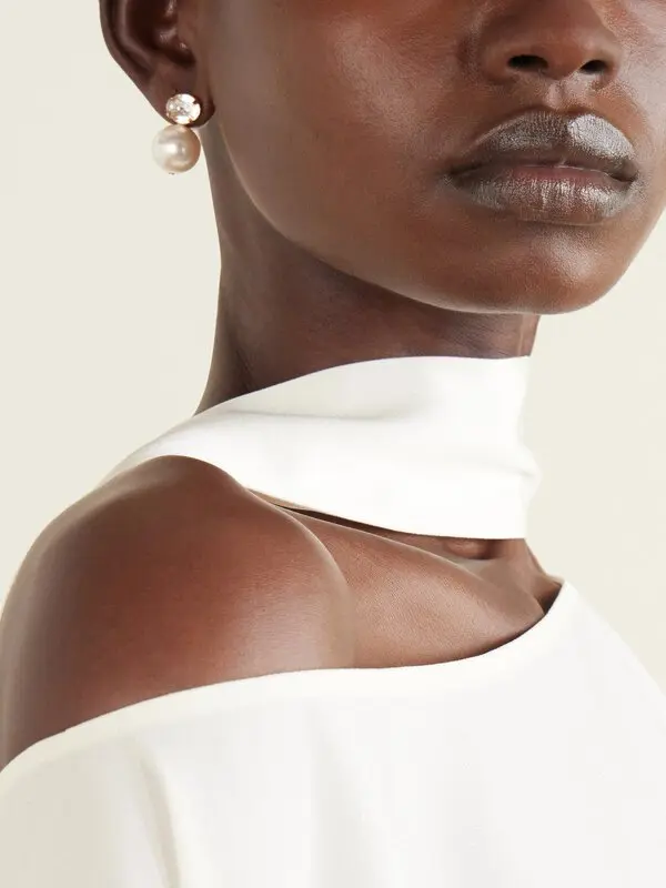 JENNIFER BEHR Gold-tone Crystal And Pearl Drop Earrings - Neutrals