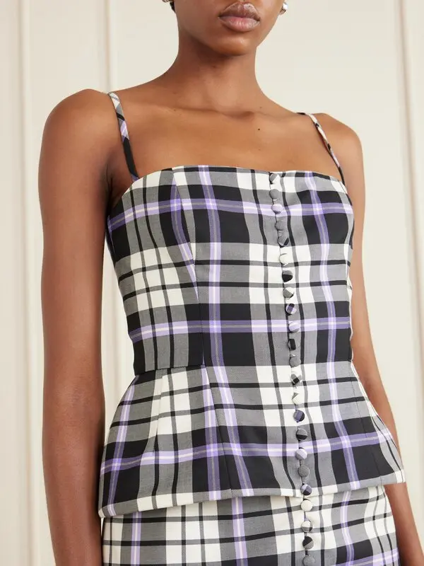 Carolina Herrera Checked Wool-blend Midi Dress - Multi