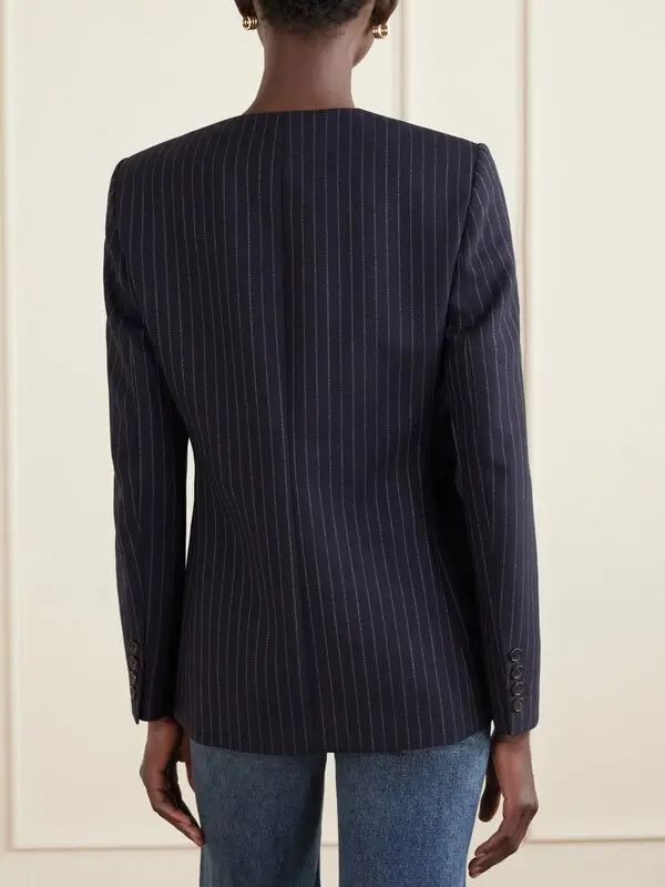 NILI LOTAN Gertrude Pinstripe Wool-twill Jacket