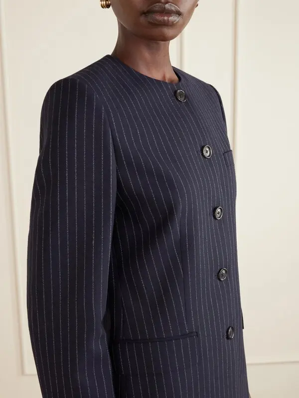 NILI LOTAN Gertrude Pinstripe Wool-twill Jacket