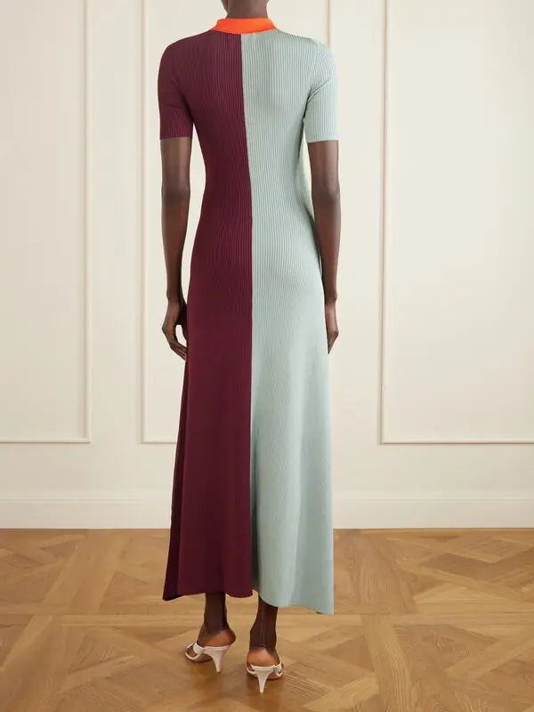 Christopher John Rogers Striped Crochet-knit Maxi Dress