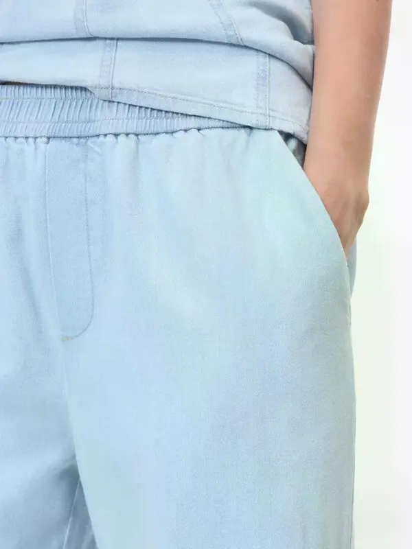 Closed Winona Elasticated Waistband Wide Leg Trousers - Blue