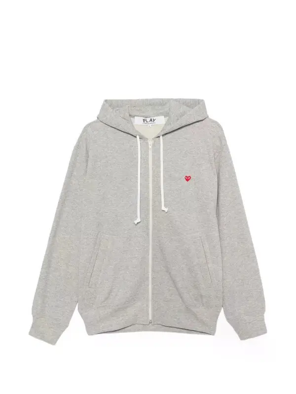 Comme Des Garçons Play Heart-patch Hoodie - Grey