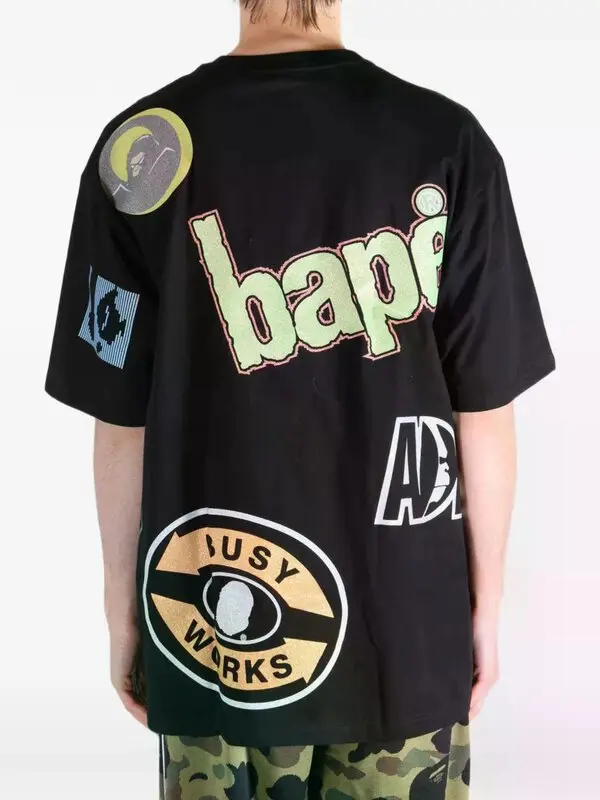 A BATHING APE Multi-print Cotton T-shirt