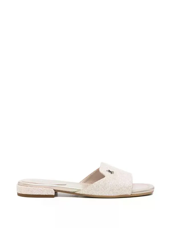 JIMMY CHOO Dina Glitter Sandals - Neutrals