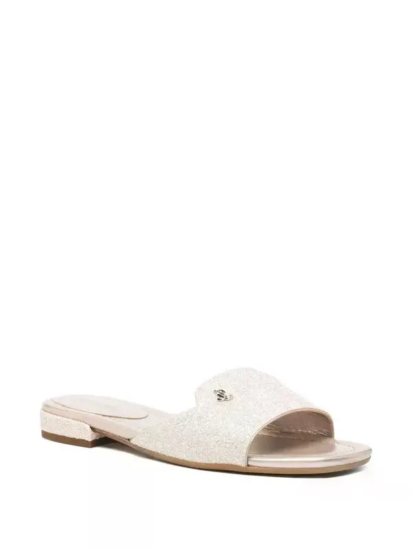 JIMMY CHOO Dina Glitter Sandals - Neutrals