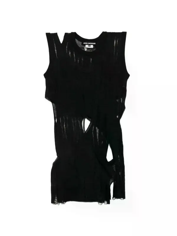 Junya Watanabe Distressed Sleeveless Top - Black