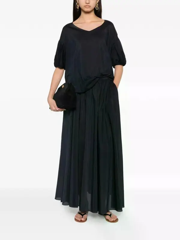 SUSANNE BOMMER Gathered Flared Maxi Skirt