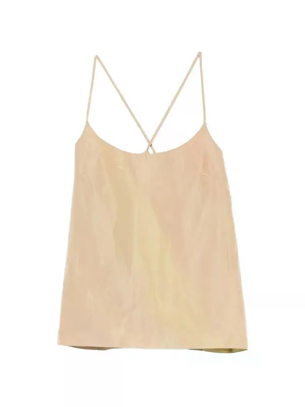SUSANNE BOMMER Cross-back Spaghetti Strap Top - Brown