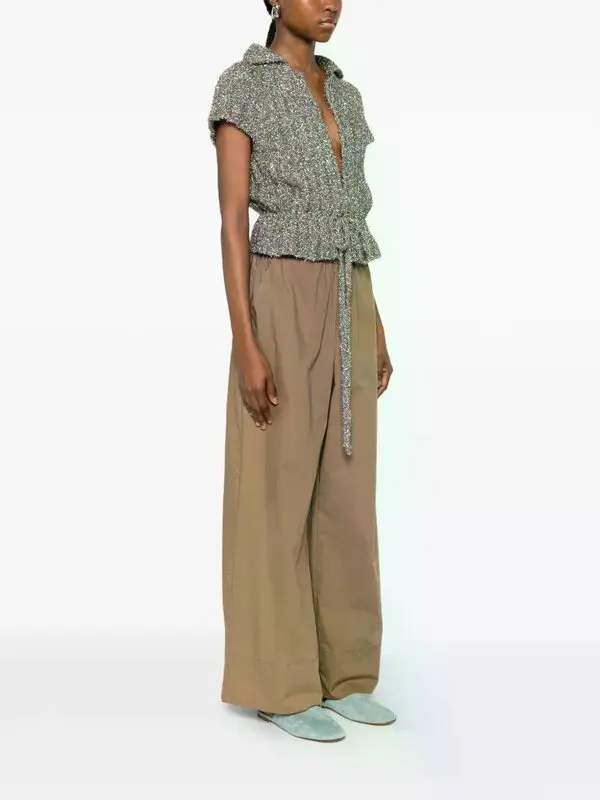 SUSANNE BOMMER Glitter-effect Tie-fastening Cardigan - Grey