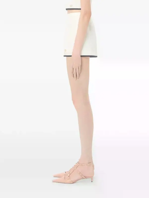 Valentino Garavani Cotton Tweed Mini Skirt - White