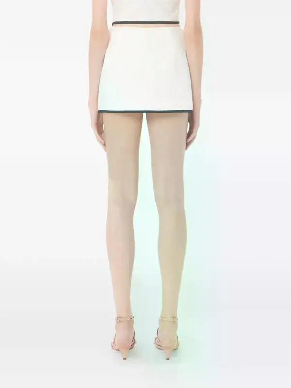 Valentino Garavani Cotton Tweed Mini Skirt - White