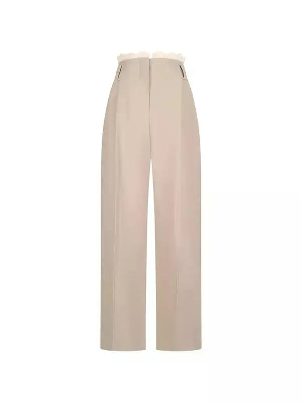 Magda Butrym Crochet Trim Wide-leg Trousers - Neutrals