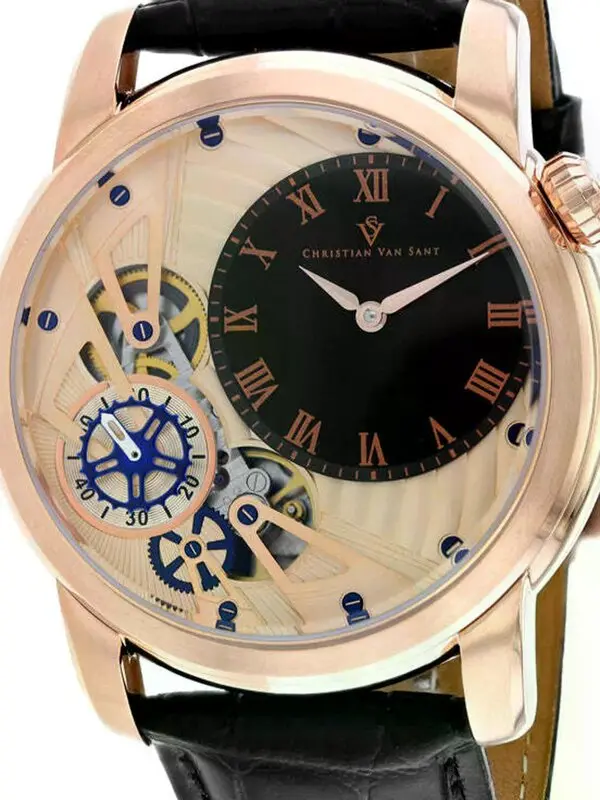 CHRISTIAN VAN SANT Automatic Watch With Skeleton Dial And Roman Numeral Indices