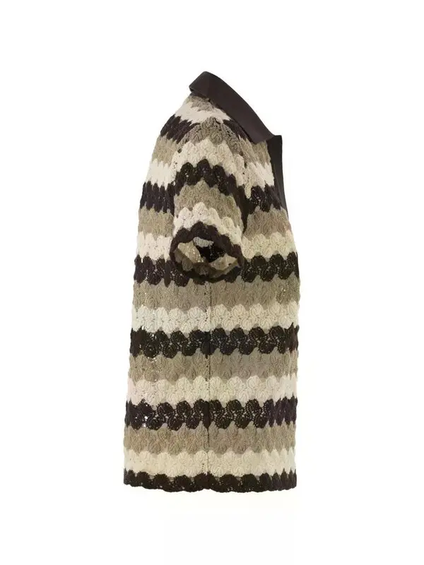MC2 SAINT BARTH Striped Crochet Polo Shirt