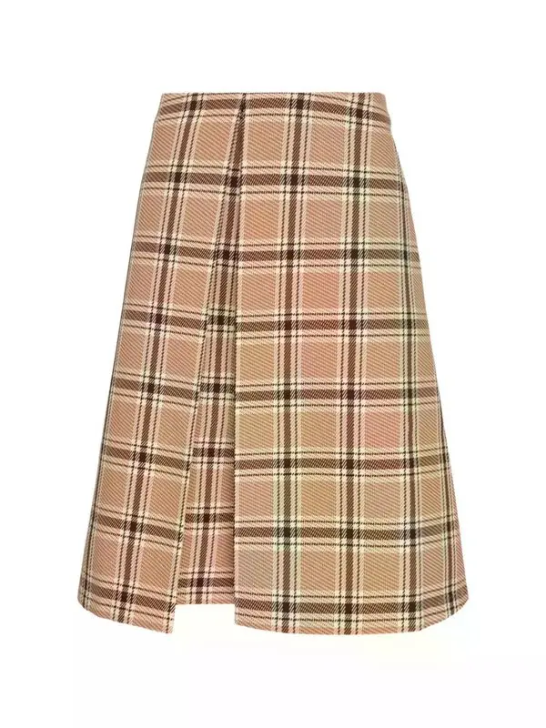 Ashley Williams Check Kick-pleat Skirt