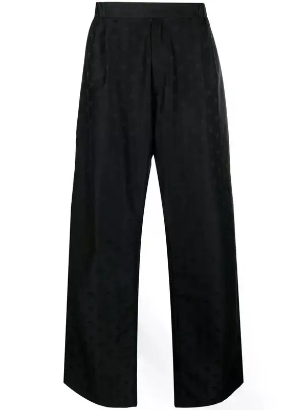 GMBH Hammer-jacquard Straight-leg Wool Trousers