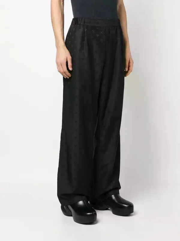 GMBH Hammer-jacquard Straight-leg Wool Trousers