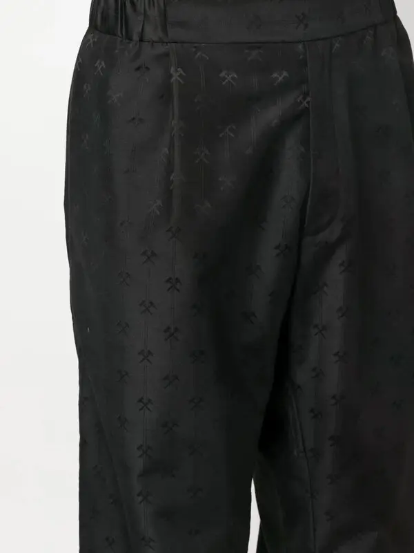 GMBH Hammer-jacquard Straight-leg Wool Trousers
