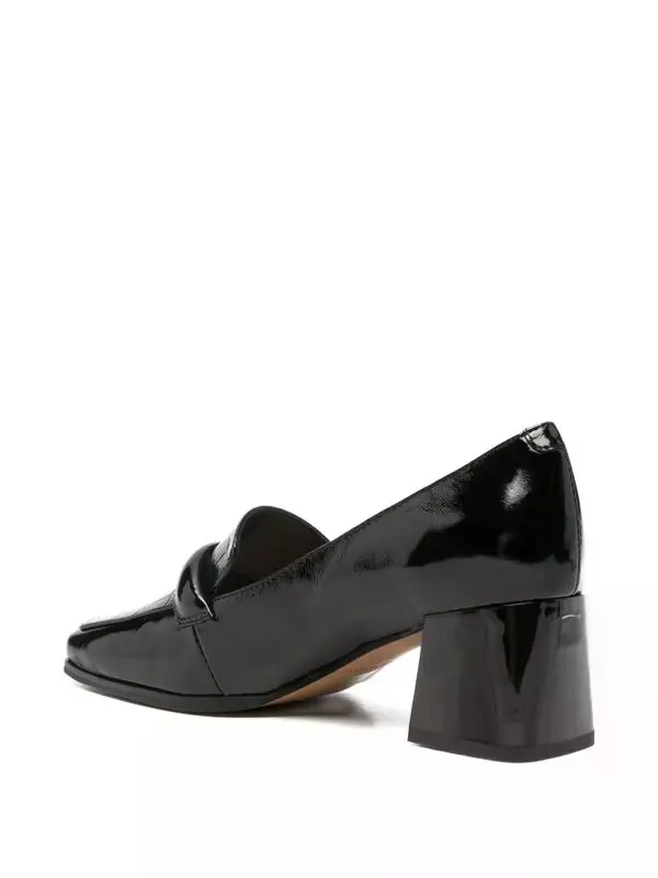 LINDA BAUMANN Patent Croc-effect Block Heel Pumps