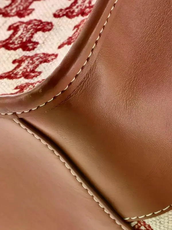 Celine Horizontal Cabas Triomphe Canvas Tote Bag - Red