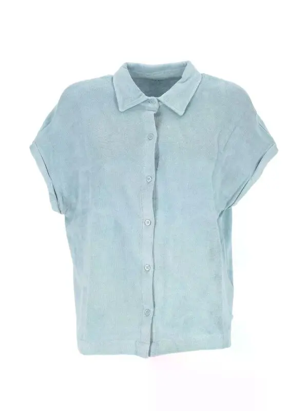 Majestic Filatures Short Sleeve Button-up Shirt - Blue