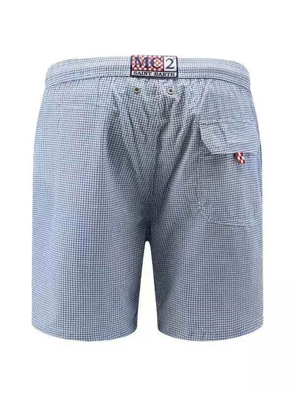 MC2 SAINT BARTH Gingham Check Swim Shorts - Blue