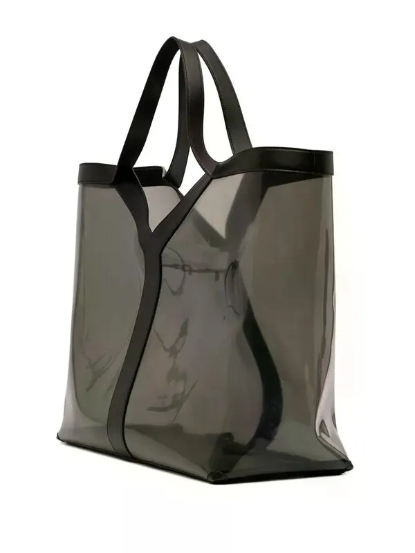 Saint Laurent Maxi Pvc Y Tote Bag - Black