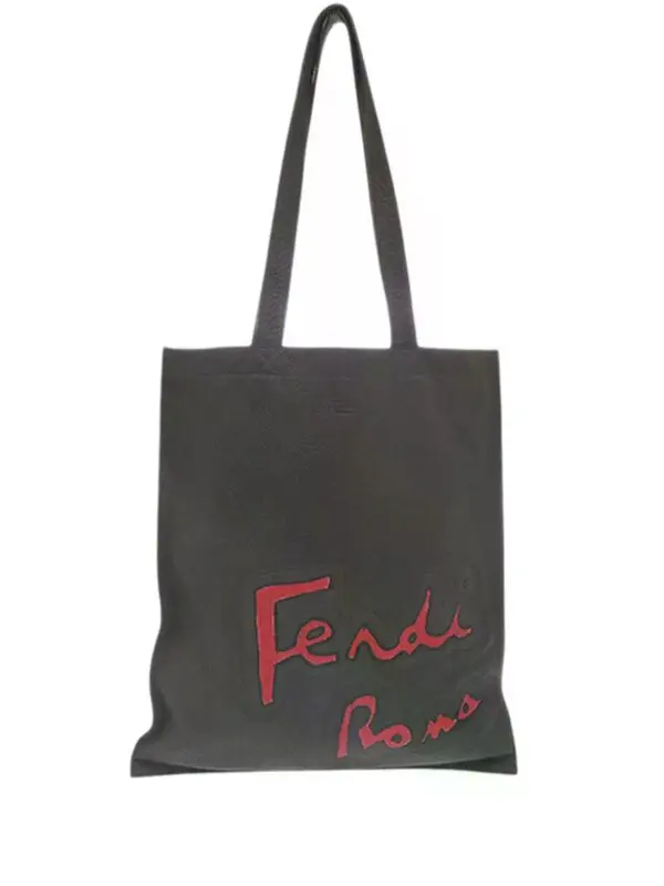 Fendi Leather Roma Flat Tote Bag