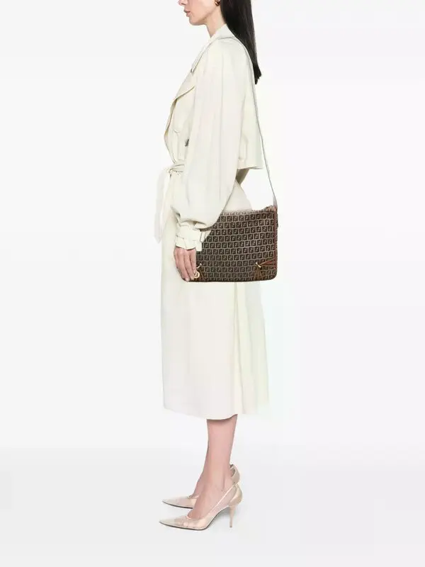 Fendi Zucchino Canvas F Charm Crossbody Bag