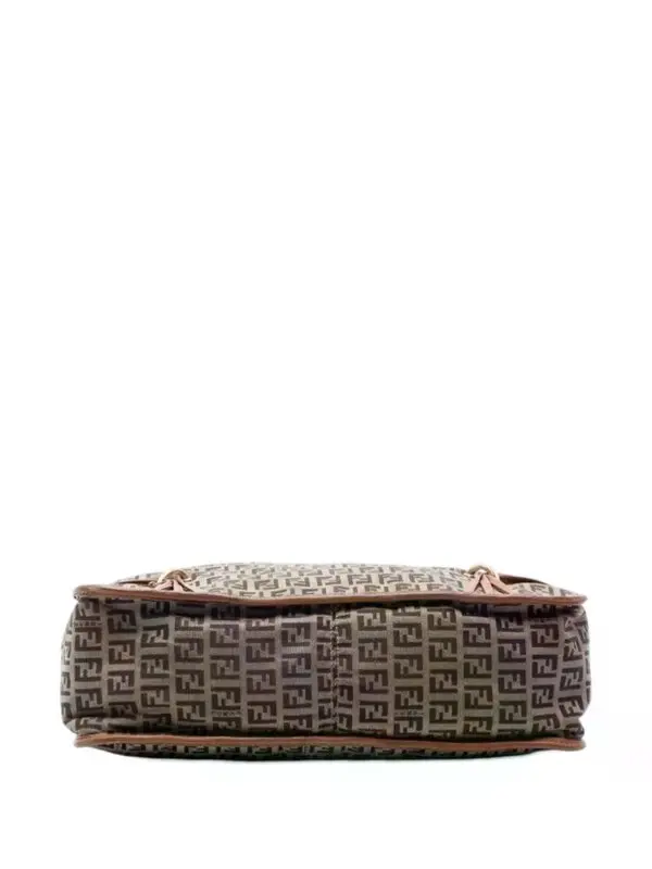 Fendi Zucchino Canvas F Charm Crossbody Bag