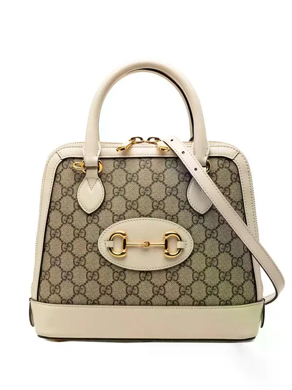Gucci Gg Supreme Horsebit 1955 Satchel - Neutrals