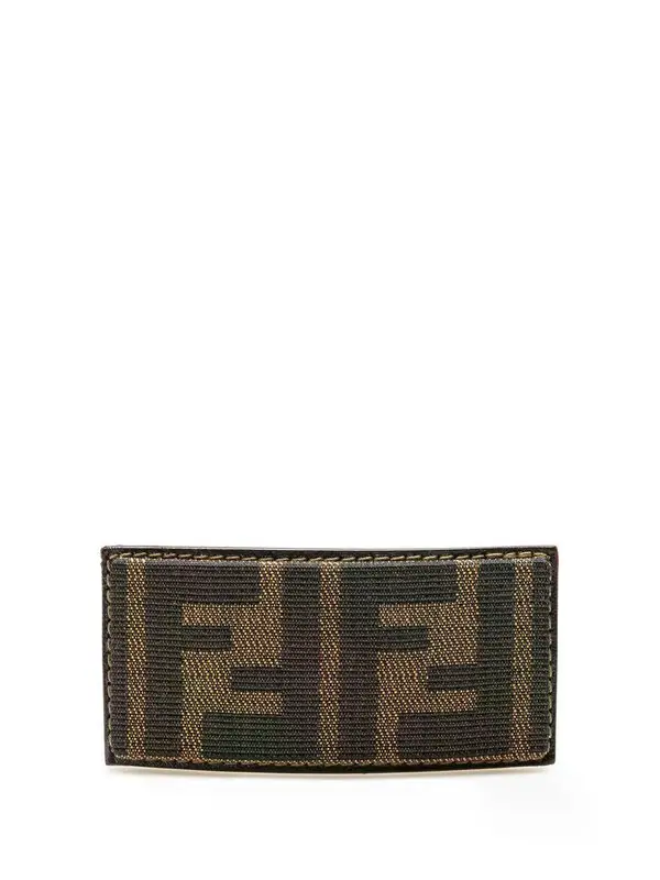 Fendi Zucca Canvas Barrette Hair Clip - Brown