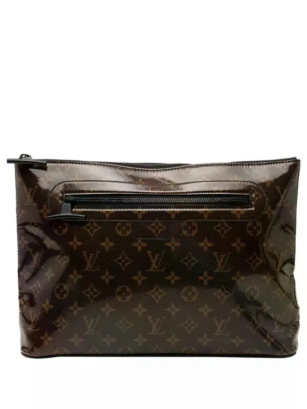 LOUIS VUITTON Monogram Glaze Pochette Cosmos Clutch Bag - Brown