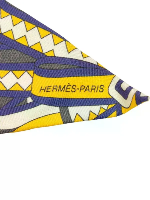 Hermès 2010-2026 Les Flots Du Cheval Silk Twilly Scarf Scarves - Blue