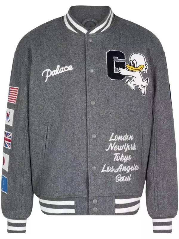 PALACE X Gap Varsity Jacket - Grey