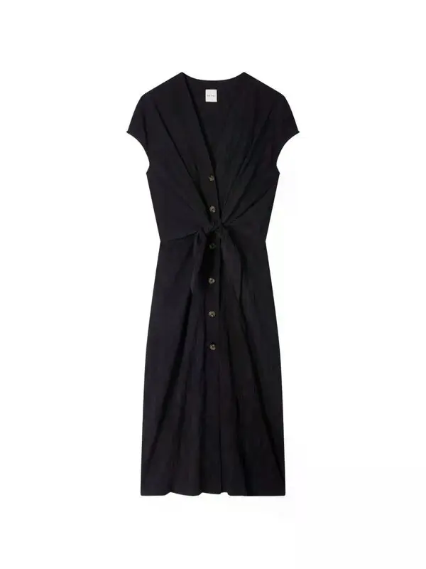 Paul Smith Seersucker Tie-waist Button-front Dress - Blue