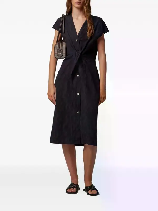 Paul Smith Seersucker Tie-waist Button-front Dress