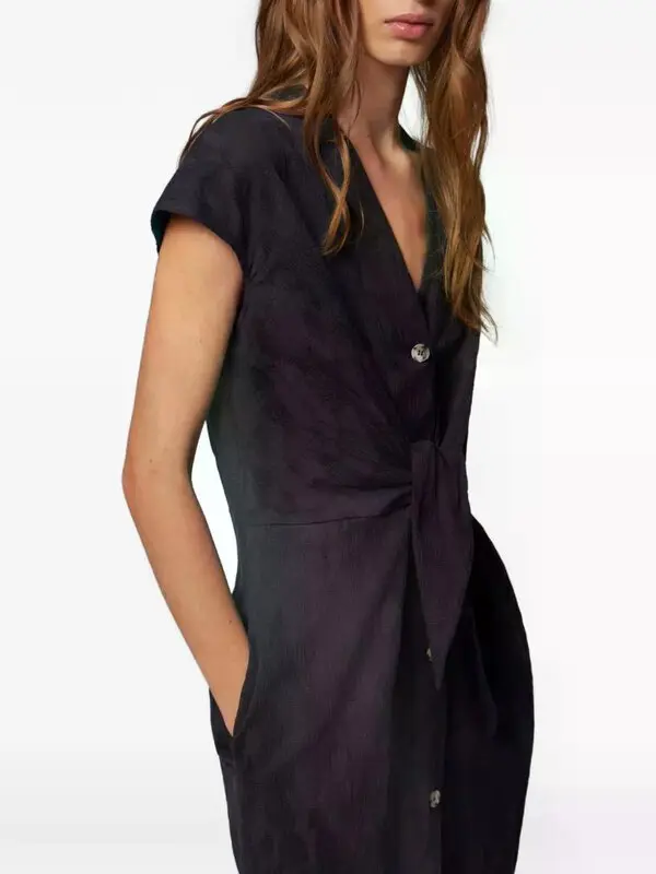 Paul Smith Seersucker Tie-waist Button-front Dress
