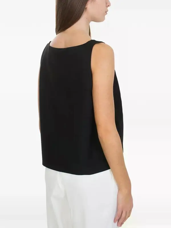 EGGS Sleeveless Pleated Round Neck Top
