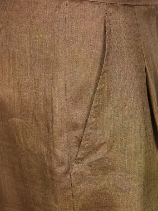 Max Mara Pleated Wide Leg Trousers - Brown