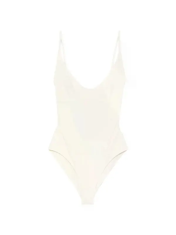 TOTEME Scoop-neck Tie-back One-piece Swimsuit - Neutrals