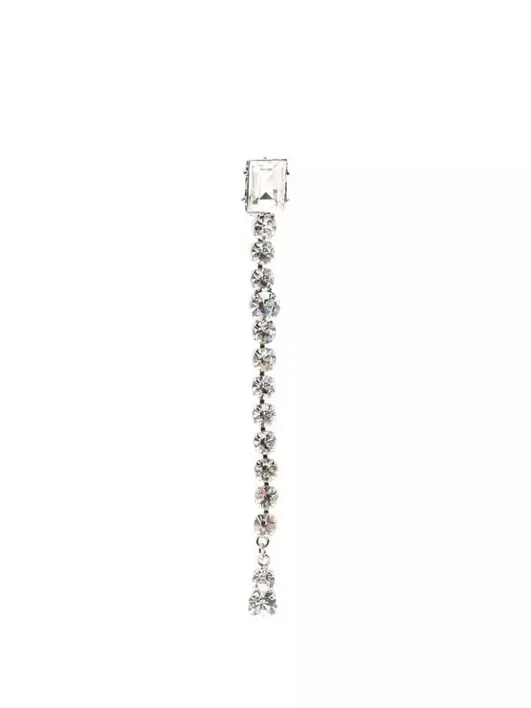 Alessandra Rich Embellished Crystal Drop Earrings - Silver
