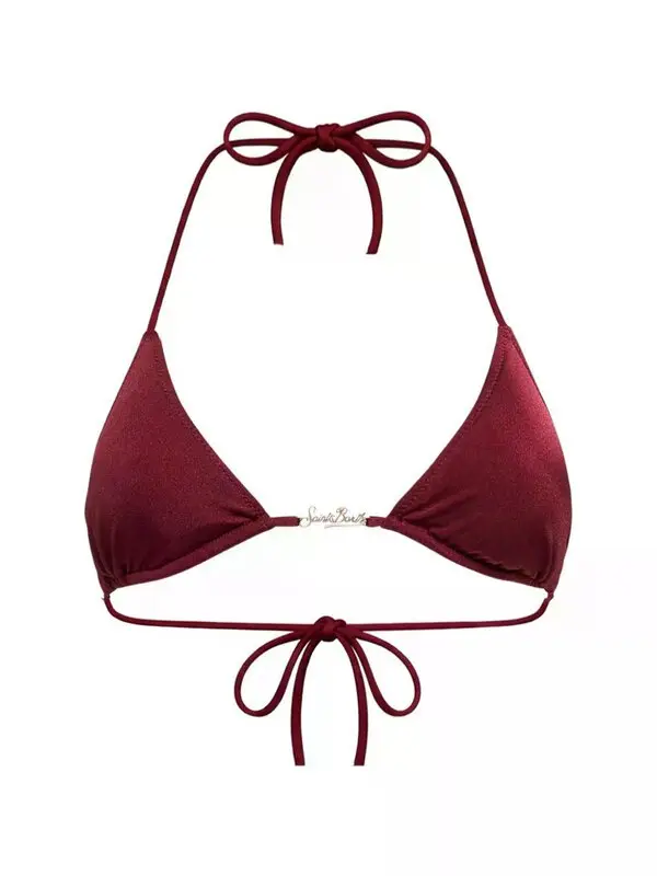MC2 SAINT BARTH Plate Logo-detail Triangle Bikini Top - Red
