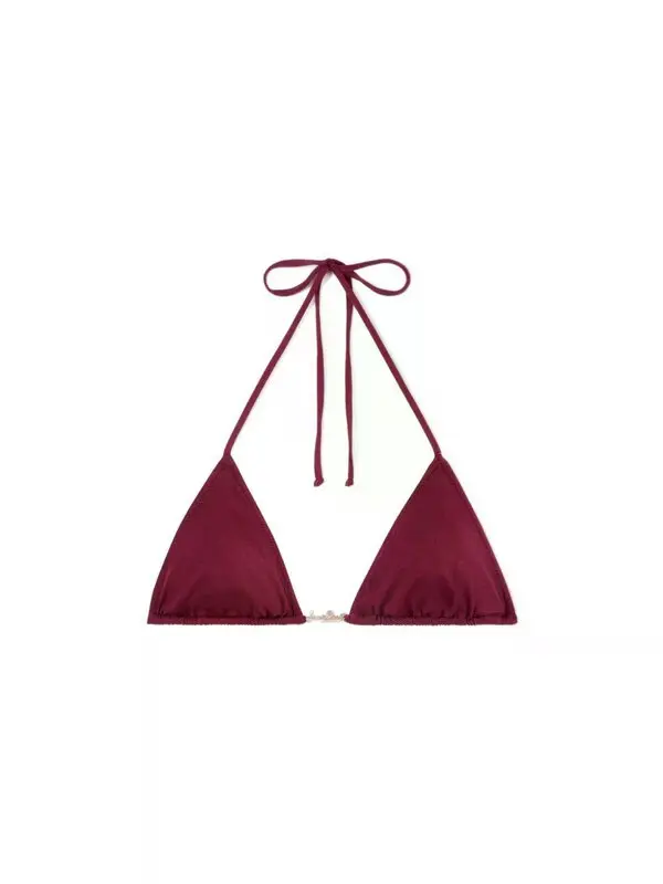 MC2 SAINT BARTH Plate Logo-detail Triangle Bikini Top - Red